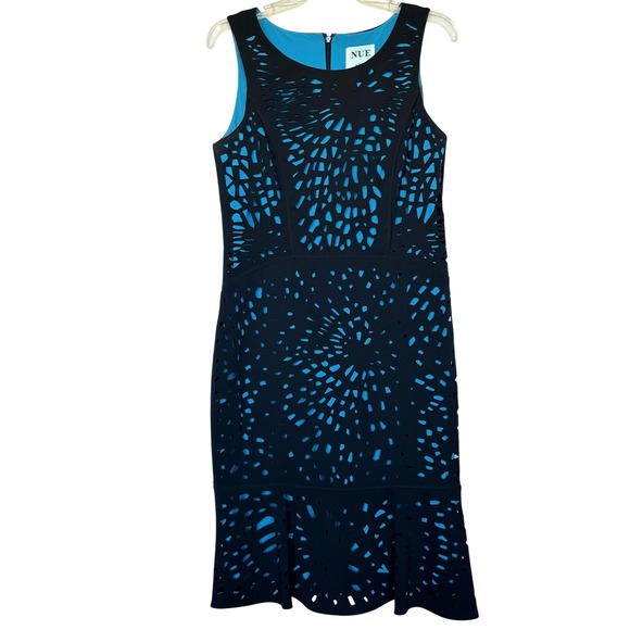 Nue by Shani | Dresses | Elegant Nue By Shani Black Blue Laser Cut ...